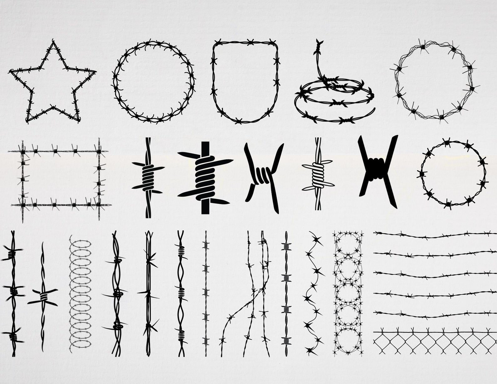 Barbed Wire Svg Barbed Svg Barbed Wire Frame Svg Fence Svg - Etsy