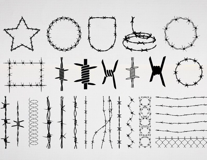 Barbed Wire Svg Barbed Svg Barbed Wire Frame Svg Fence Svg | Etsy
