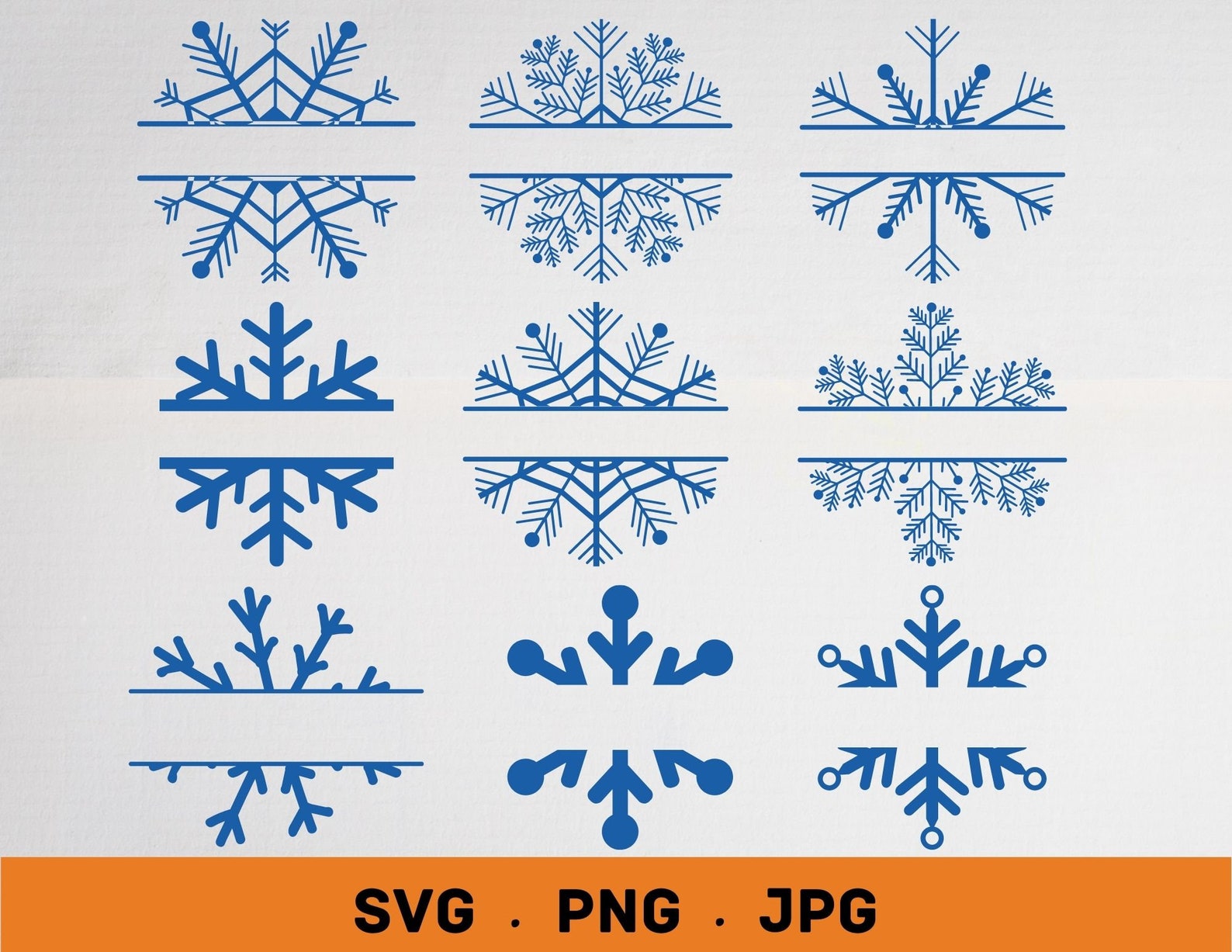 Snowflake Monogram SVG Bundle Split Snowflake Svg Christmas - Etsy
