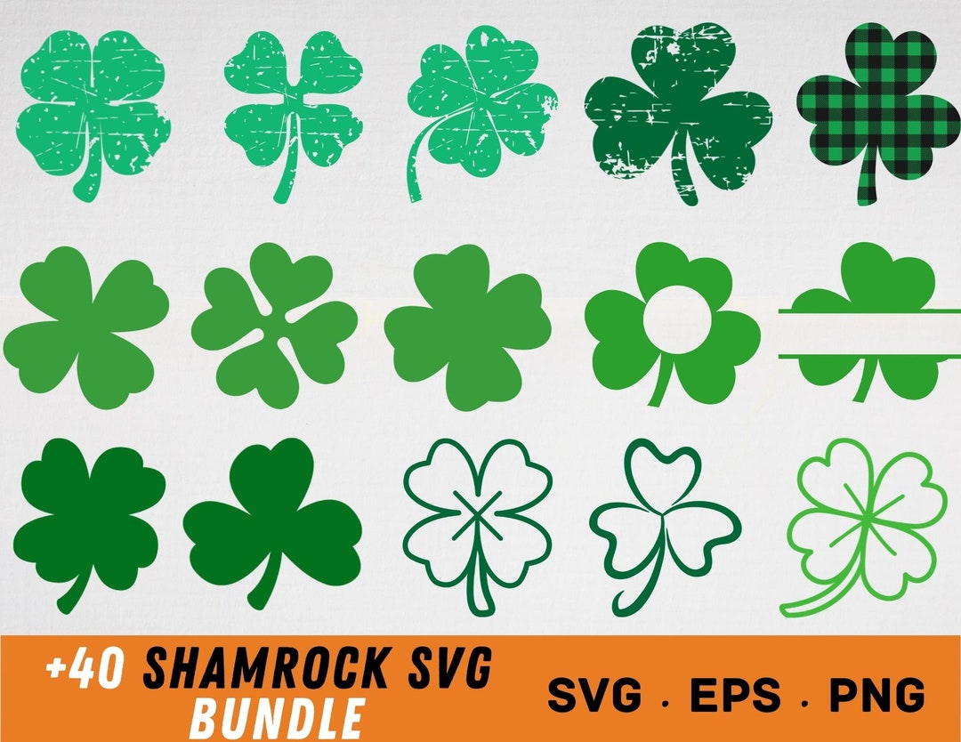 Shamrock Svg, Grunge Svg, St Patrick's Day Svg, Clover Leaf SVG, 4 Leaf ...