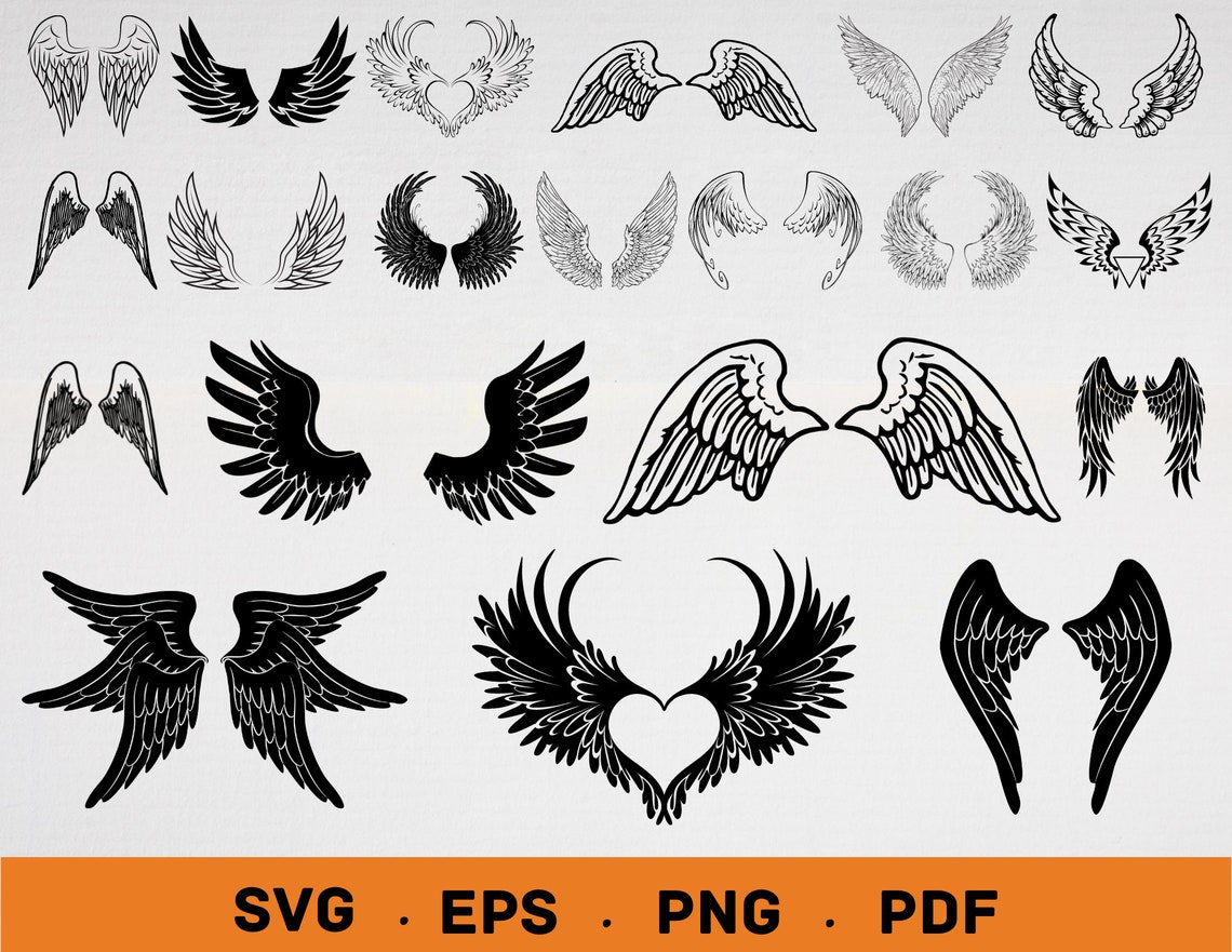 WINGS Svg Angel Wings Svg Angel Svg Angel Wing Vector - Etsy UK