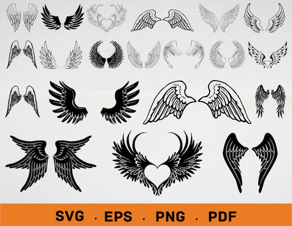WINGS Svg Angel Wings Svg Angel Svg Angel Wing Vector | Etsy UK