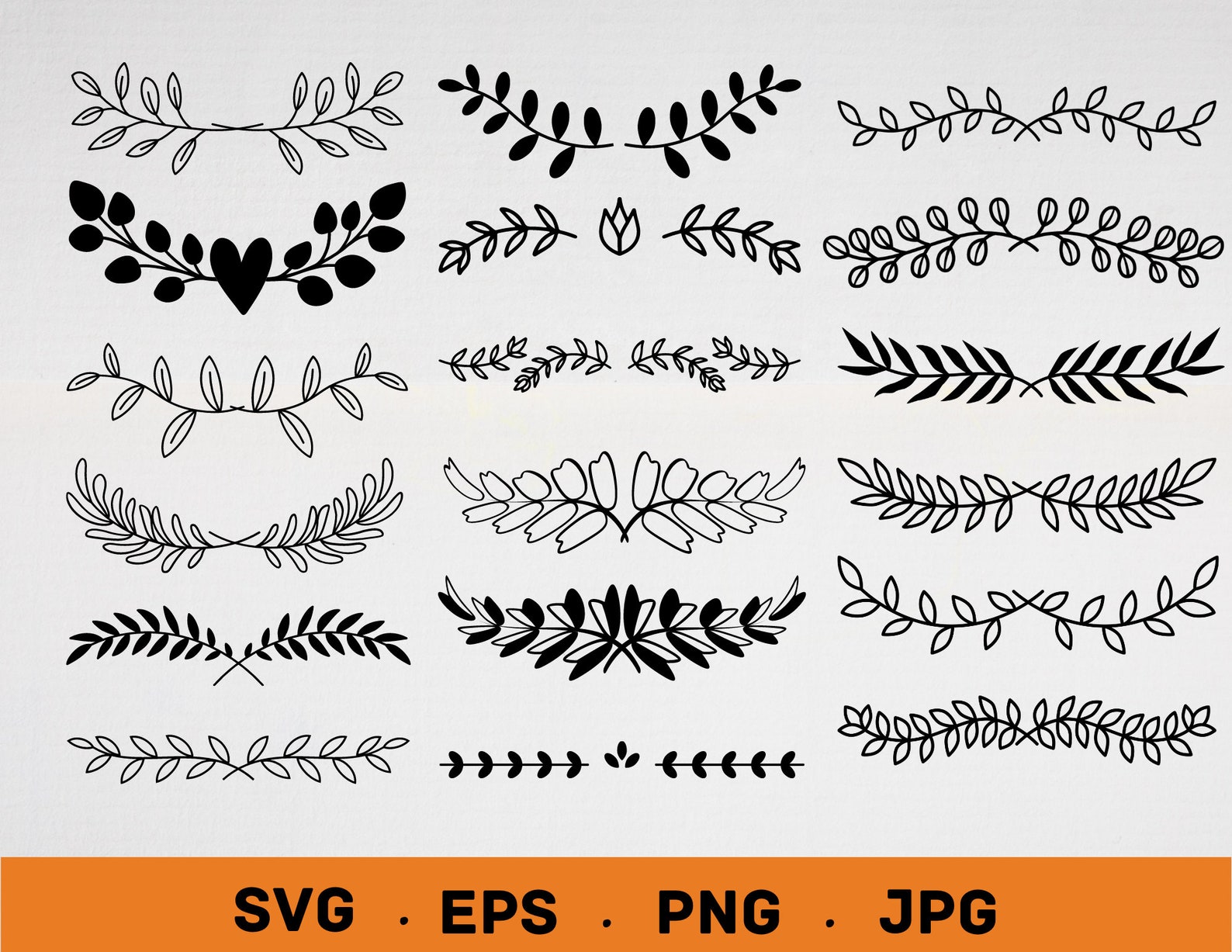 Greenery Leaf Divider Svg Decorative Border Svg Leaf - Etsy