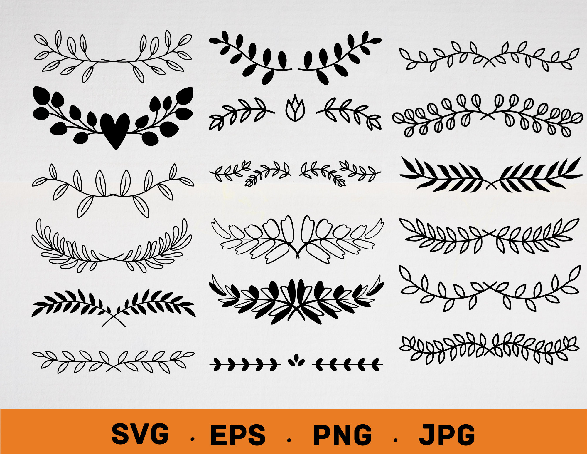 Greenery Leaf Divider Svg Decorative Border Svg Leaf - Etsy