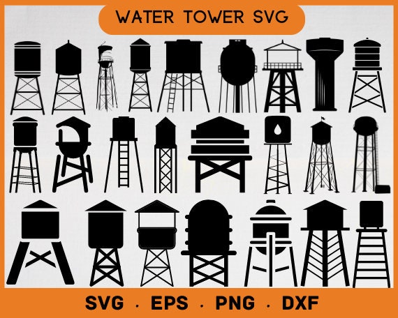 Water Tower Svg Water Tank Svg Clipart Graphic Png - Etsy Australia
