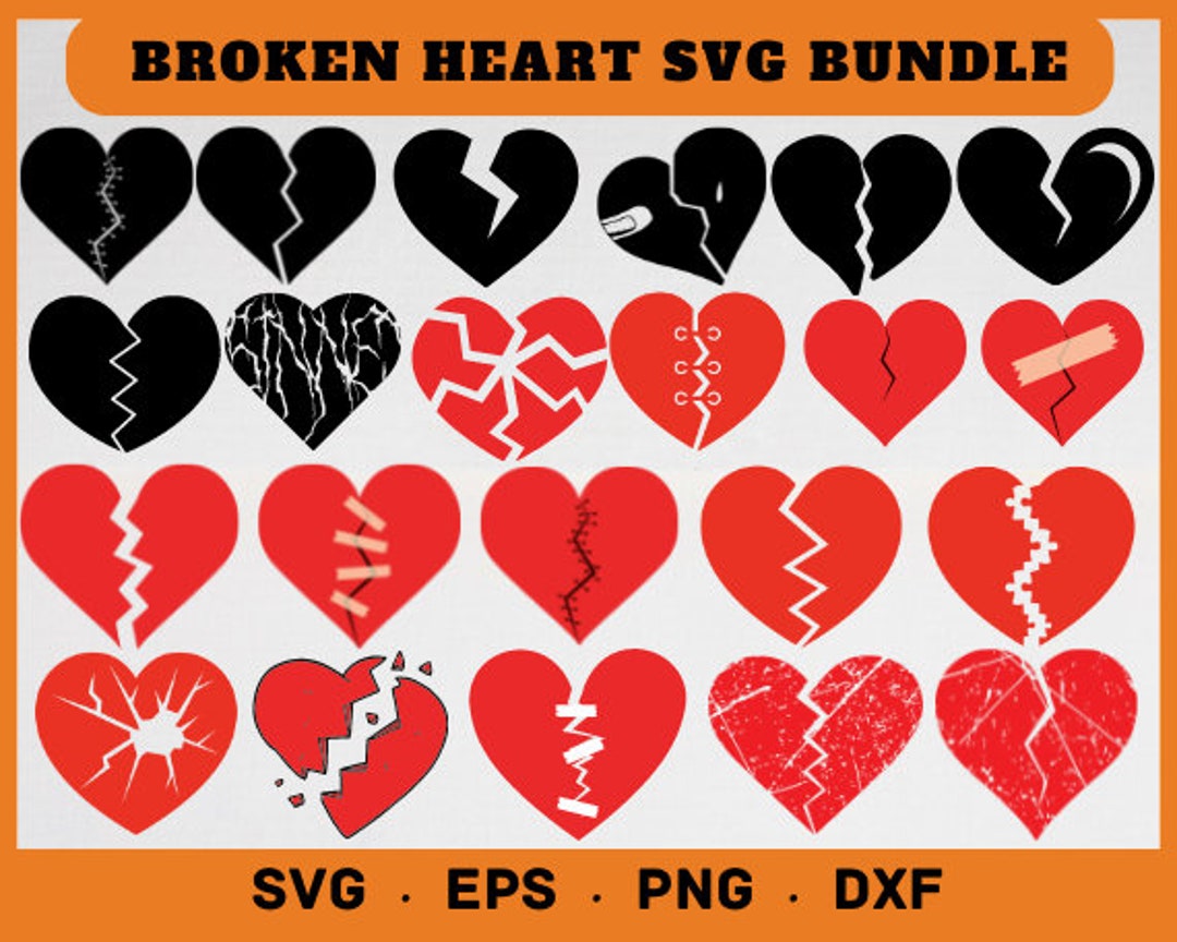 Broken Heart Svg, Broken Heart Clipart, Png, Friends Heart Svg ...