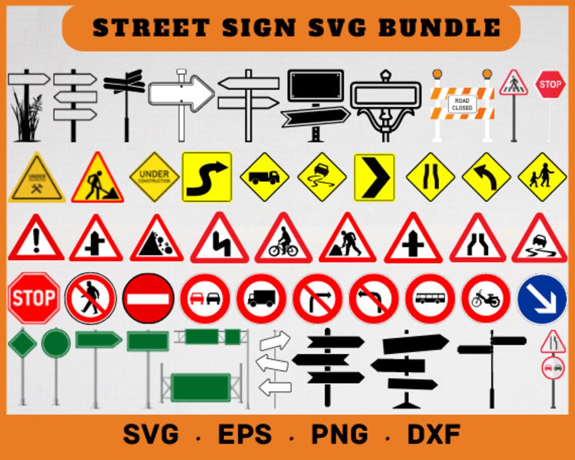 Street Sign Svg Street Sign Png Clipart Cricut Road Sign - Etsy
