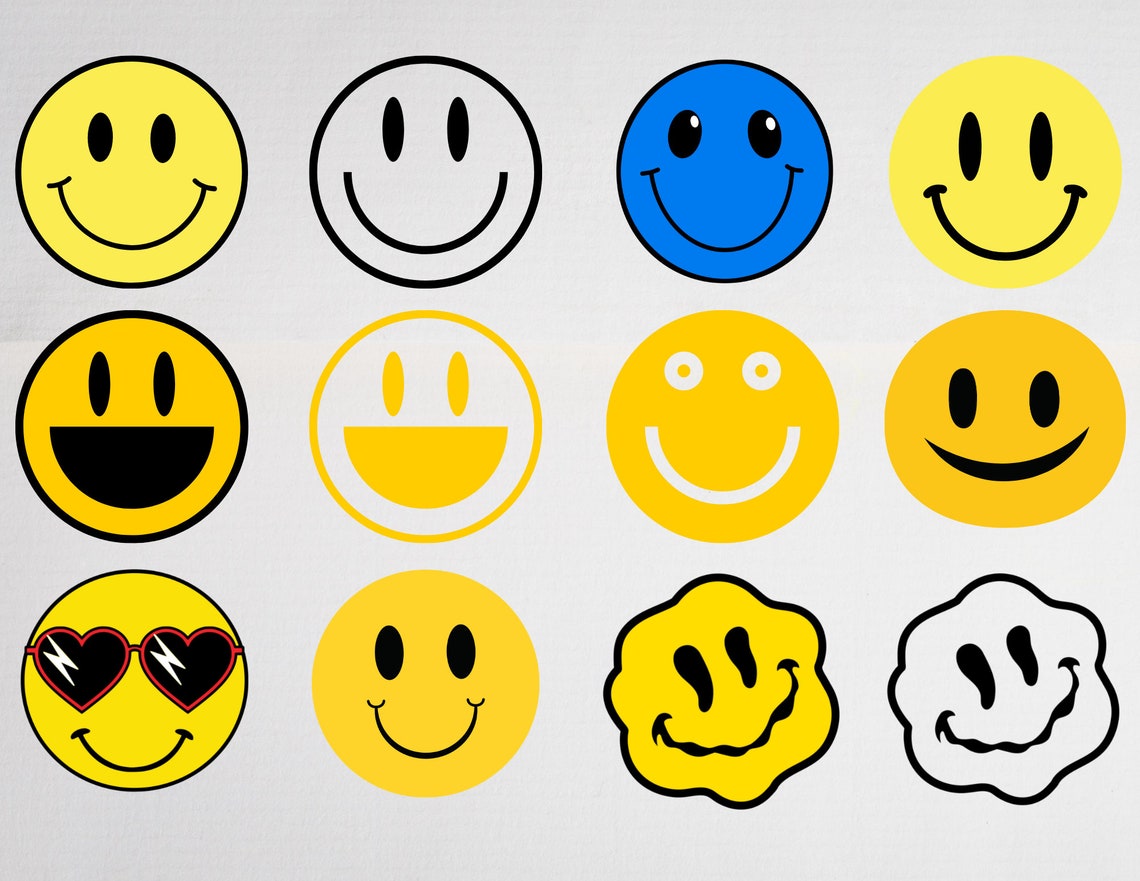 Smiley Face Svg Smiley Svg Happy Face Svg Yellow Smiley - Etsy UK