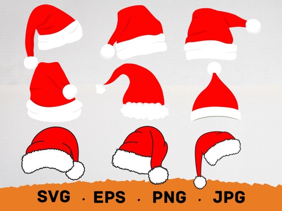 Santa Hat SVG Santa Hat Cut File Christmas Hat Svg Bundle | Etsy