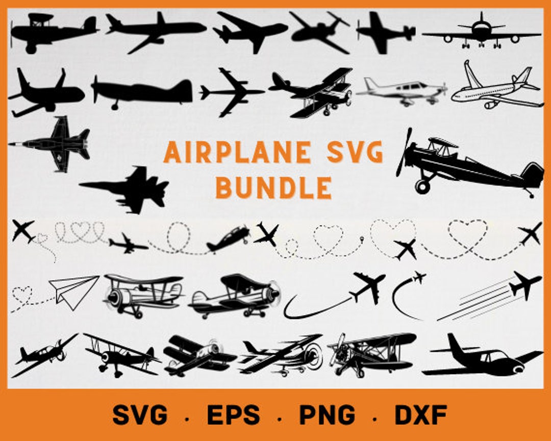 Airplane Svg, Airplane Clipart, Png, Silhouette, Airplane Heart Svg ...