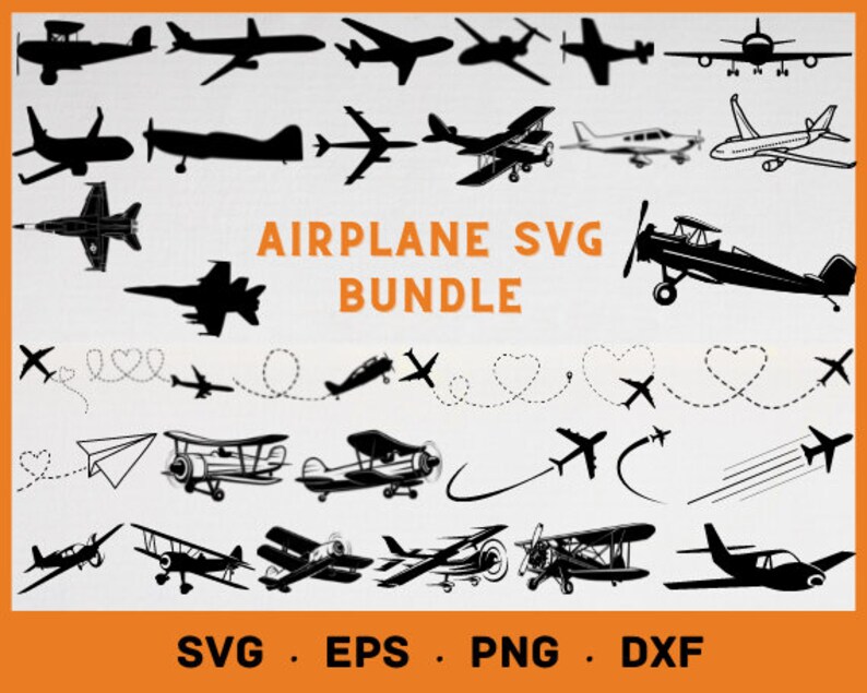 Airplane Svg Airplane Clipart Png Silhouette Airplane - Etsy