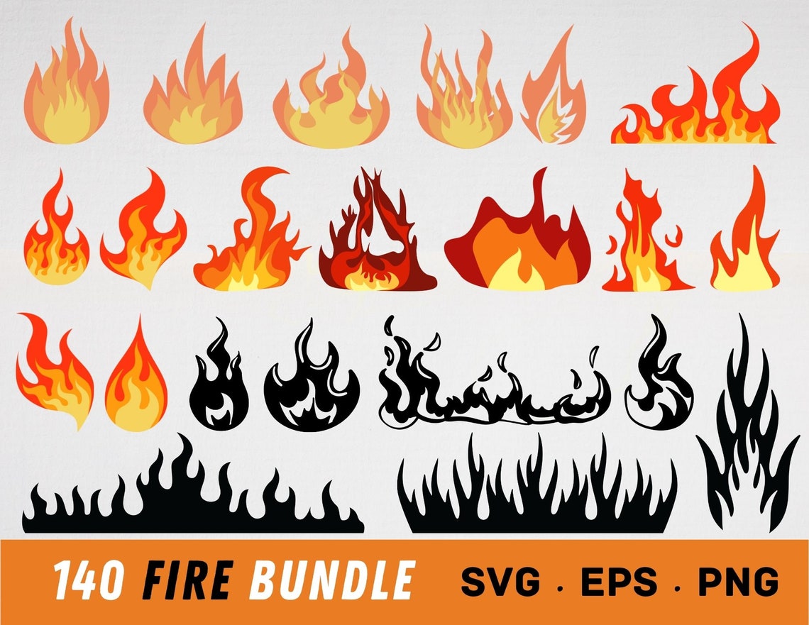 140 Fire Bundle Svg Fireball Svg Fire Svg Flames Svg Fire - Etsy