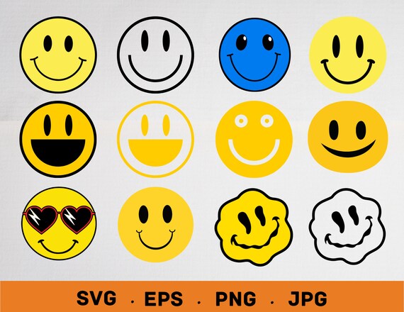Smiley Face Svg Smiley Svg Happy Face Svg Yellow Smiley - Etsy Finland