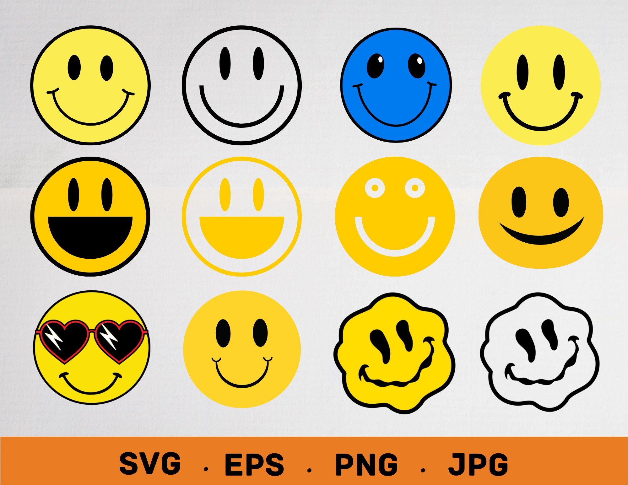 Smiley Face Svg Smiley Svg Happy Face Svg Yellow Smiley - Etsy