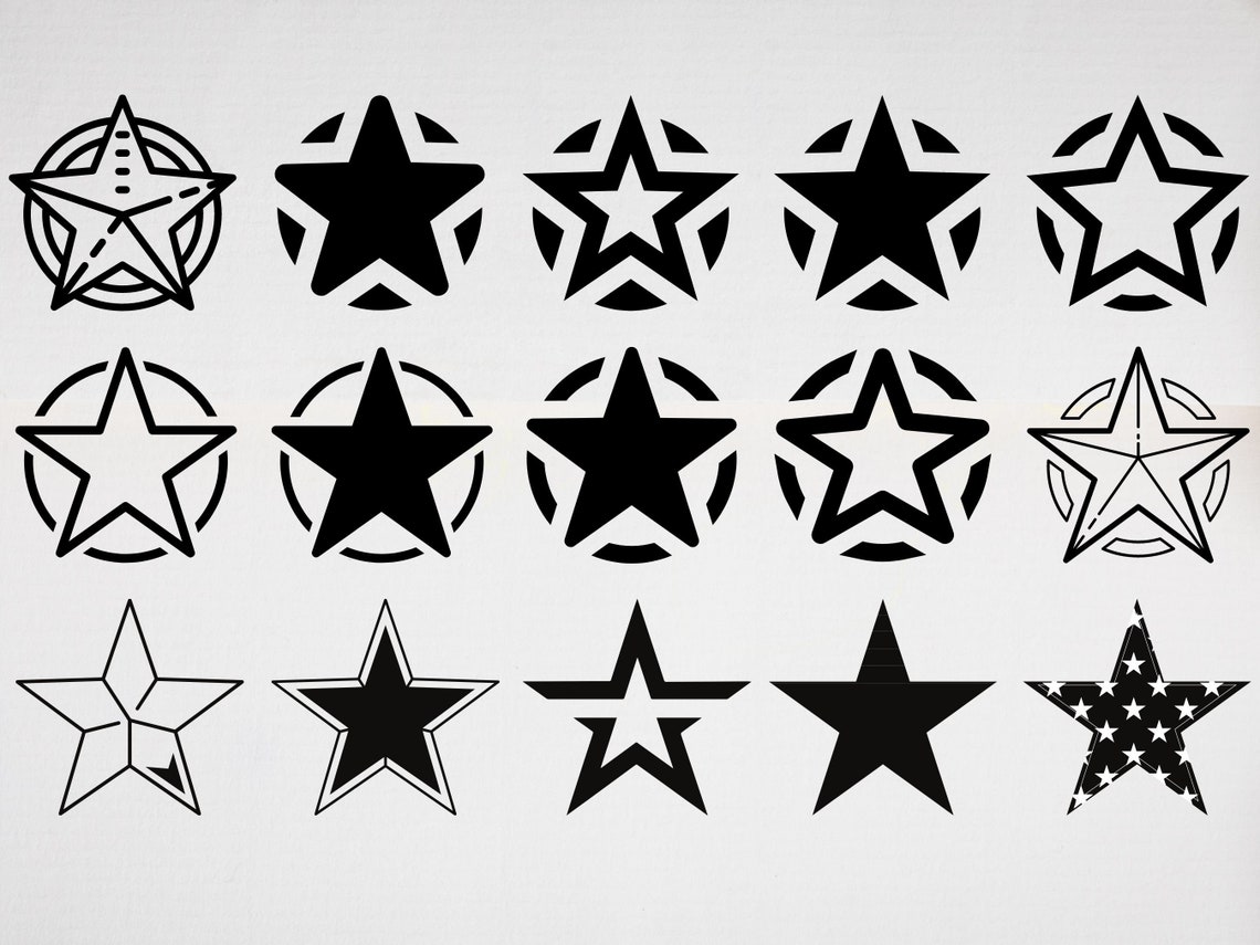 Army Star SVG File American Flag Stencil Cut File for - Etsy