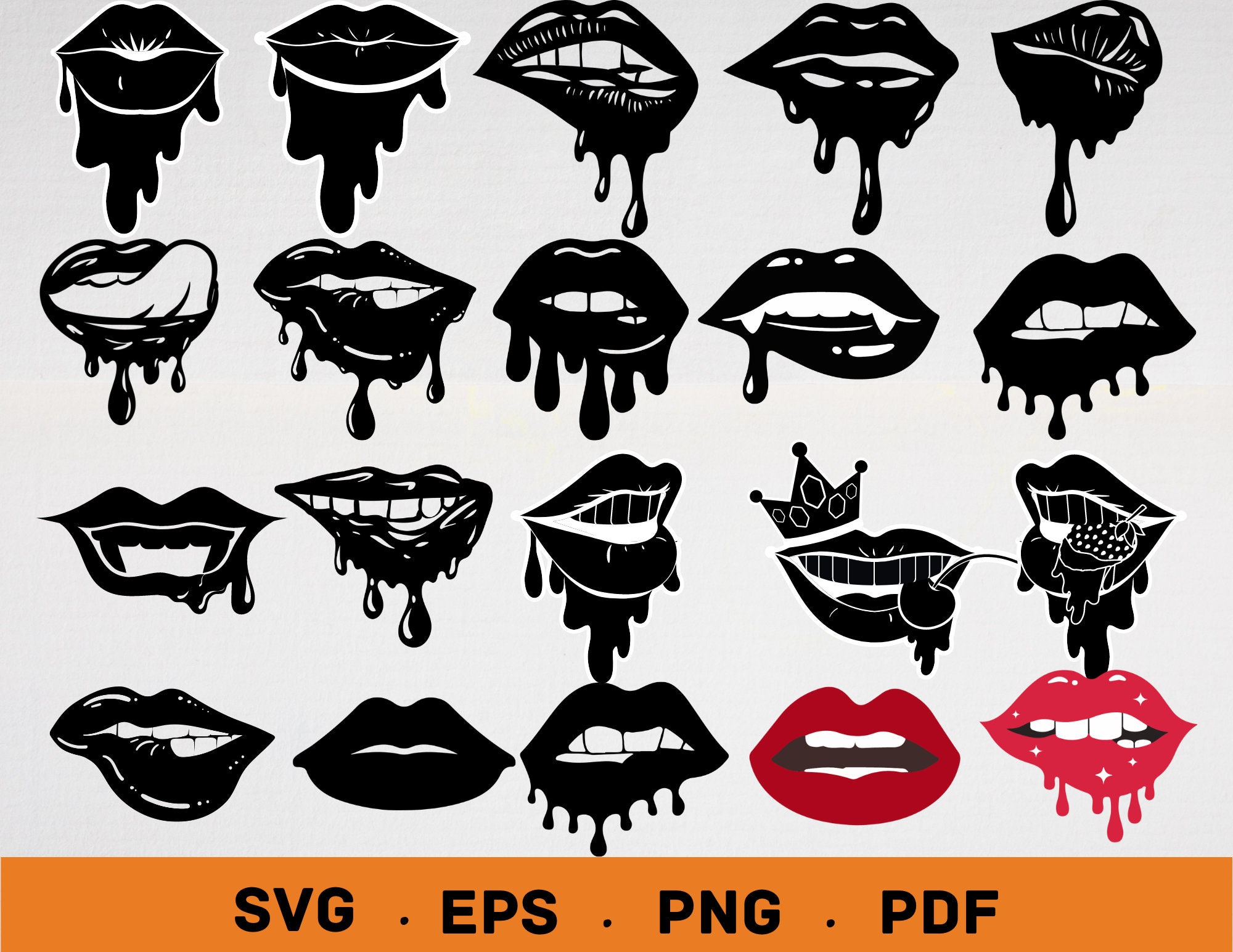 150 Dripping Lips Svg Lips SVG Kiss SVG Lips Clipart Lips | Etsy Canada