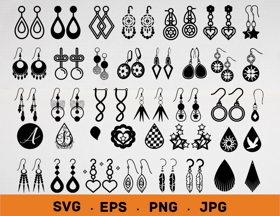 Earring SVG, Earring Bundle Svg, Earring Cut Files, Leather Earring Svg ...