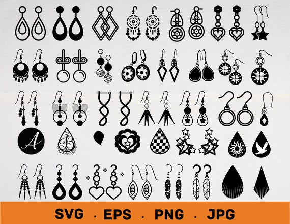Earring SVG Earring Bundle Svg Earring Cut Files Leather - Etsy