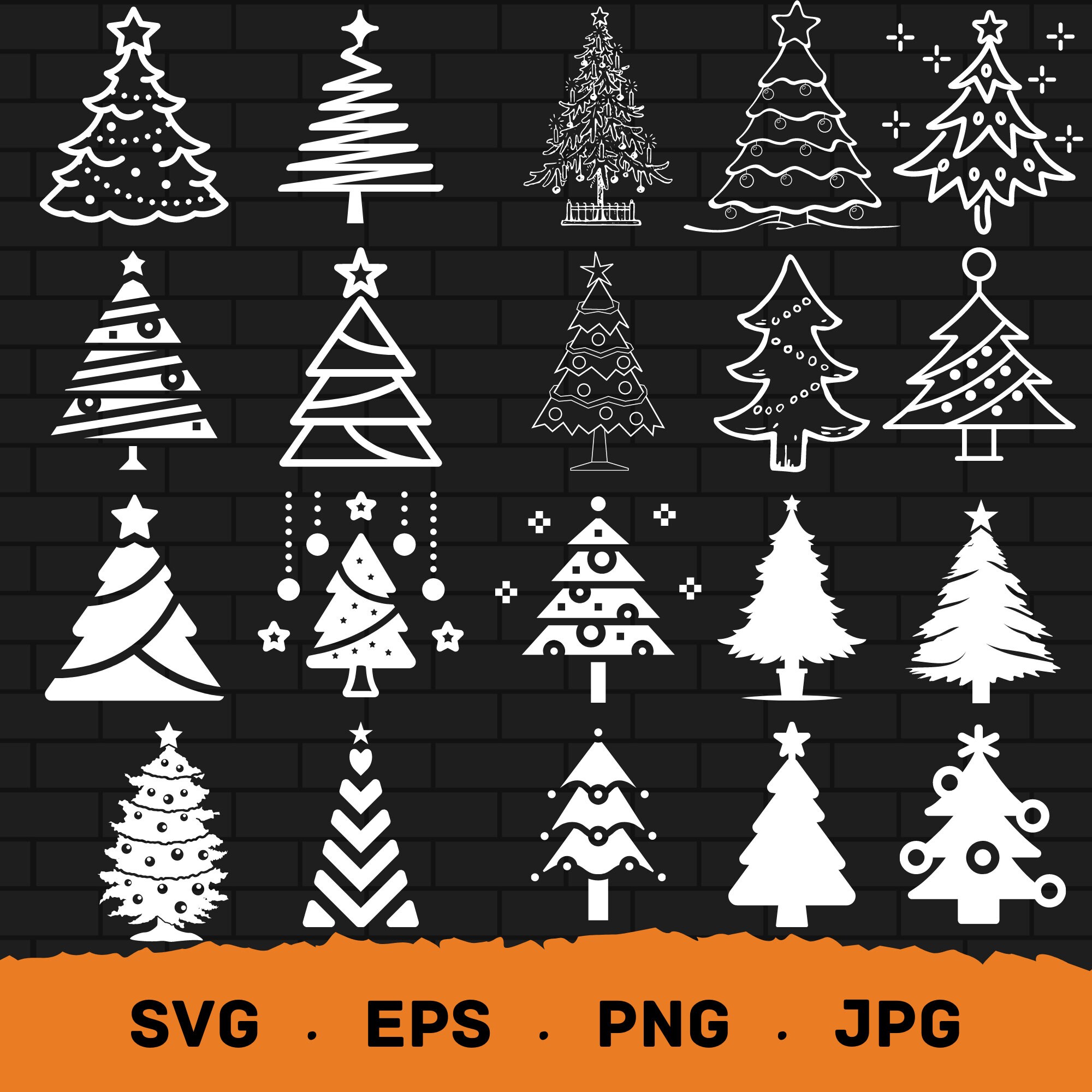 Christmas Tree SVG Pine Tree Christmas Svg Bundle Hand - Etsy