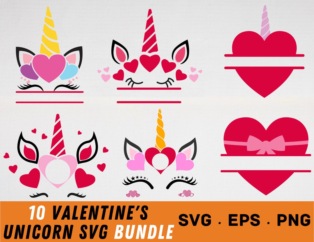 Valentine’s Unicorn Svg, Love Unicorn Svg, Girl Heart Unicorn Clipart ...
