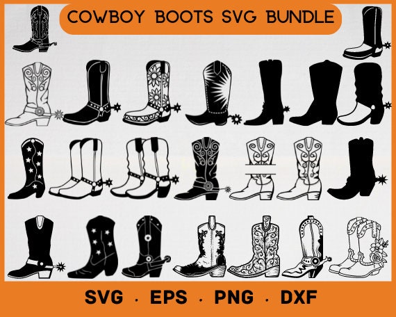 Cowboy Boots Svg Png Clipart Western Boots Svg Country - Etsy Australia