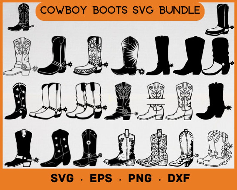 Cowboy Boots Svg Png Clipart Western Boots Svg Country - Etsy