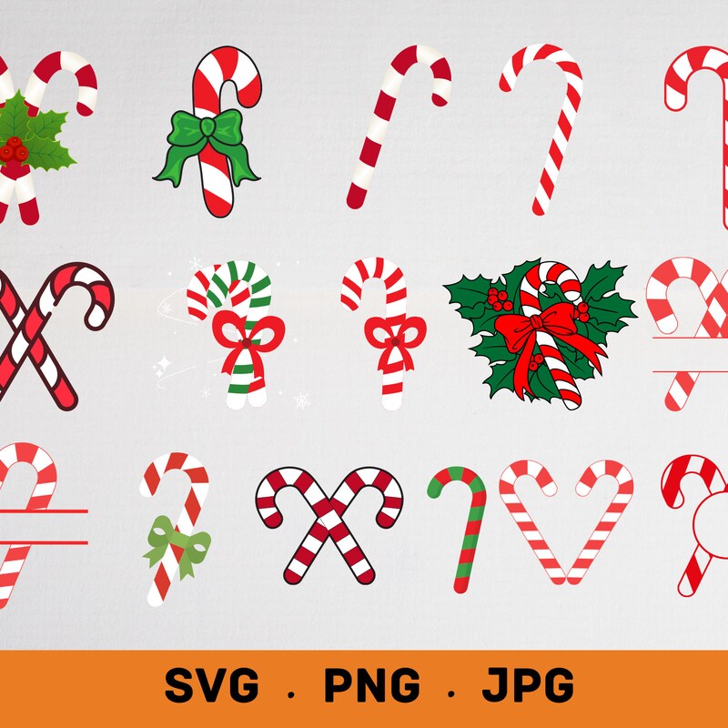 Candy Cane Svg - Etsy