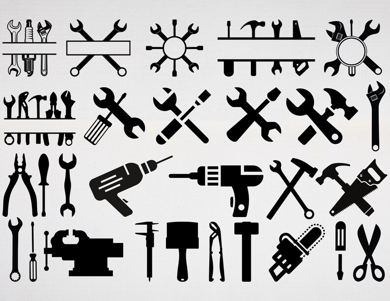 TOOLS SVG Mechanical Tools Svg Tools Silhouette Tools - Etsy