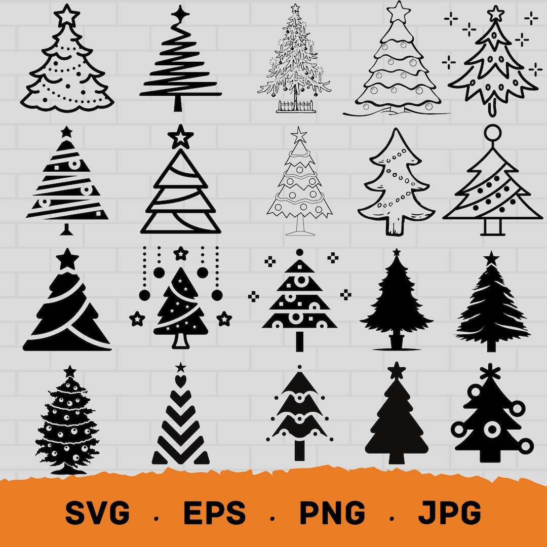 Christmas Tree SVG, Pine Tree, Christmas Svg Bundle, Hand Drawn, Xmas ...