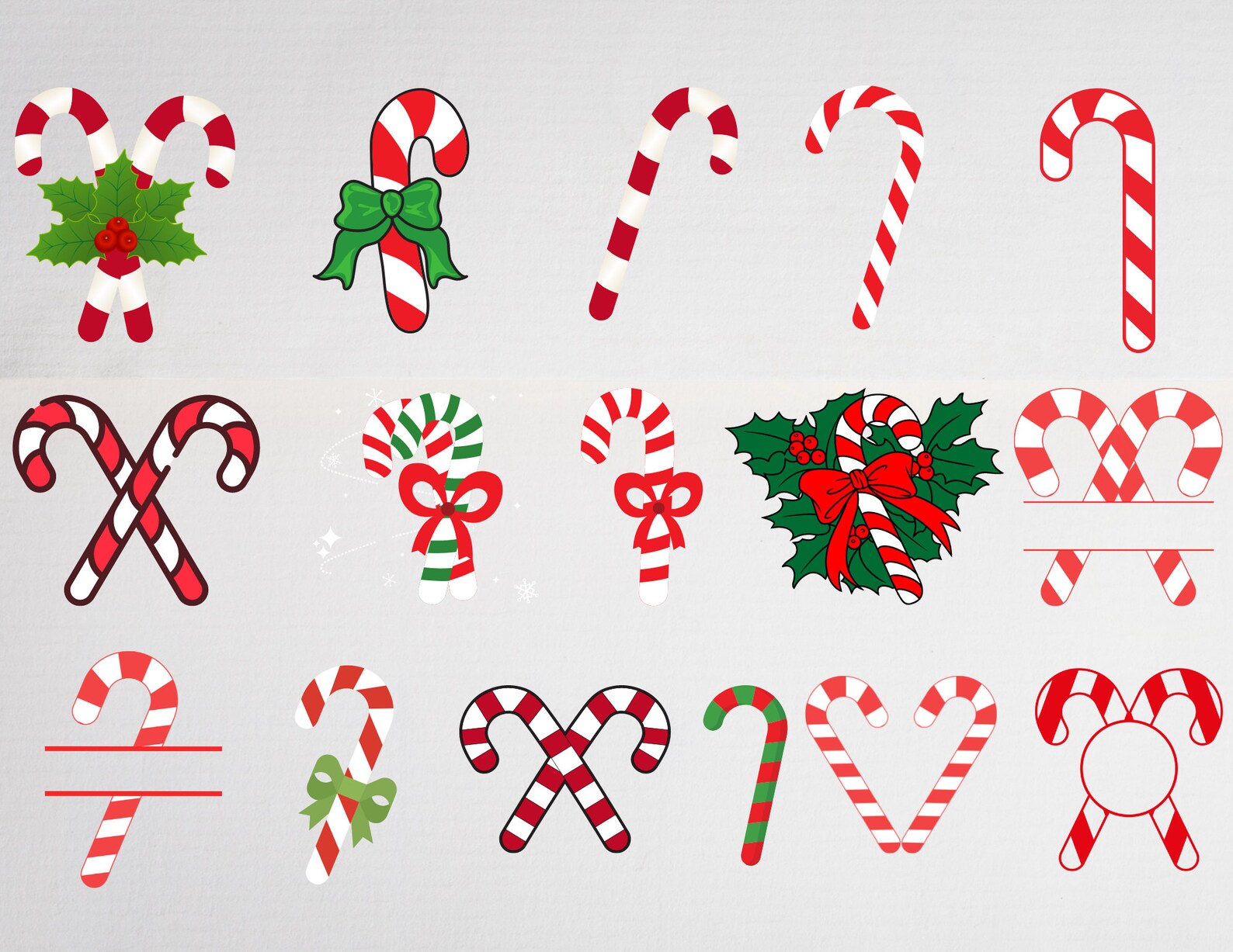 Christmas Candy Monogram Candy Cane Svg Crossed Candy Cane - Etsy