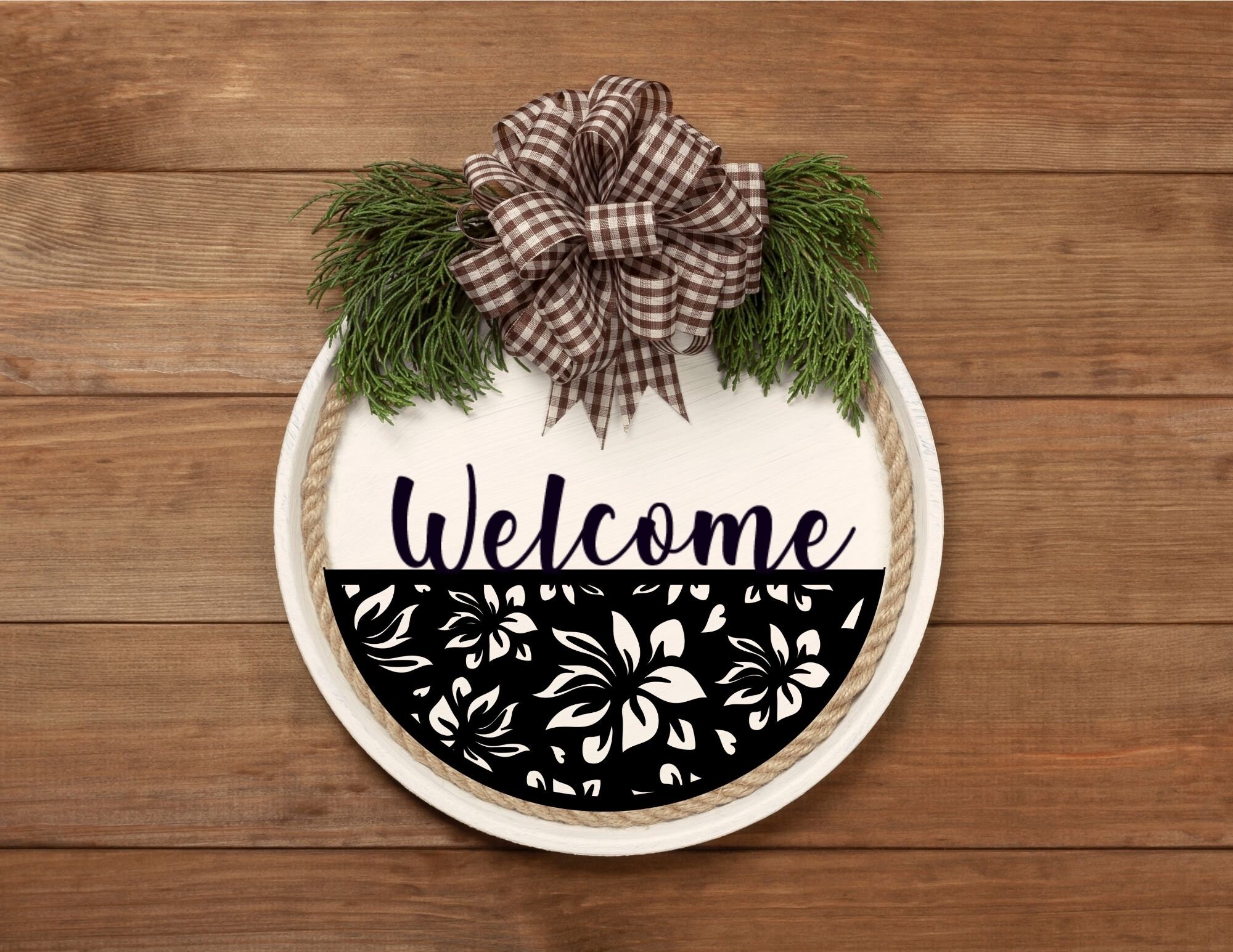 Door Hanger Svg Round Door Hanger Welcome Sign Svg Round Etsy