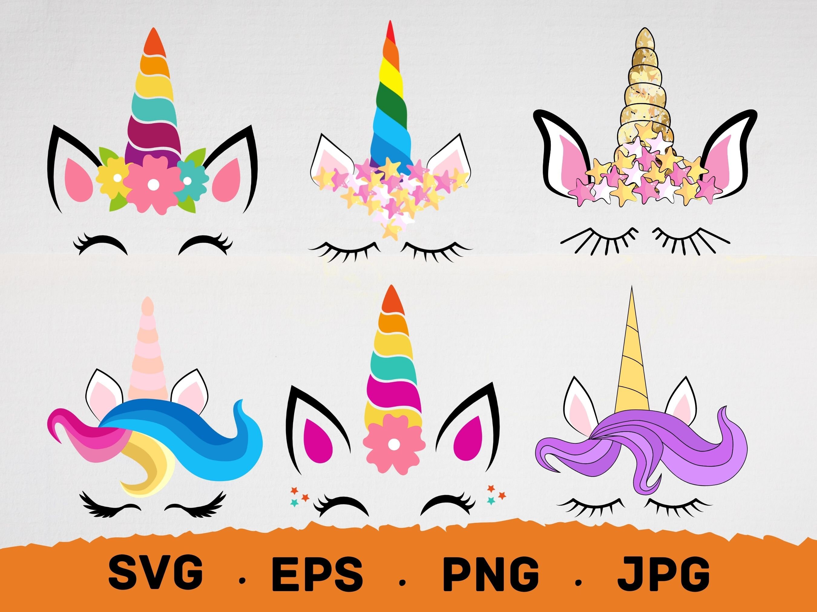 Unicorn SVG Unicorn Head Svg Unicorn Clip Art Unicorn Face - Etsy