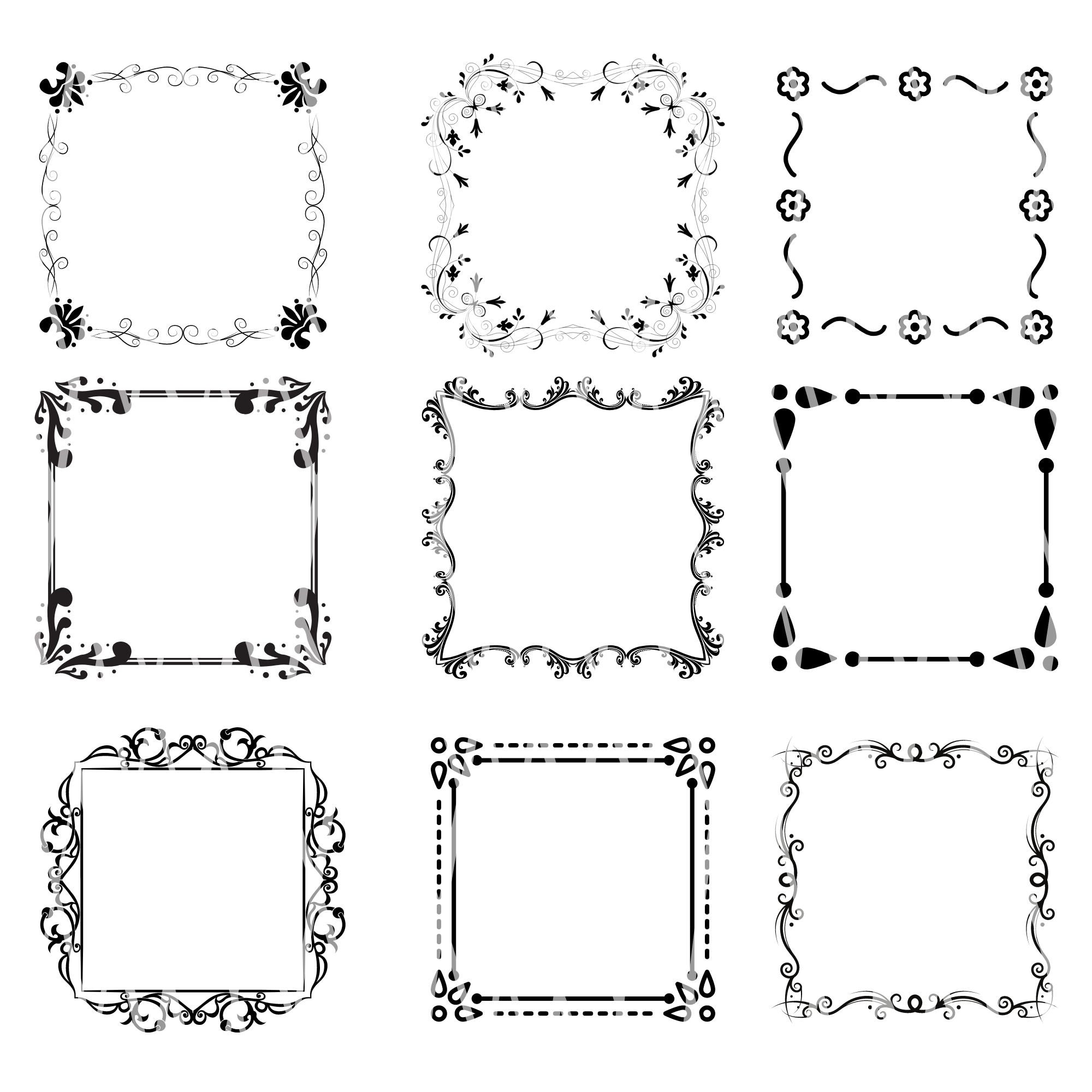 100 Decorative Elements SVG Ornaments Svg Flourishes SVG - Etsy