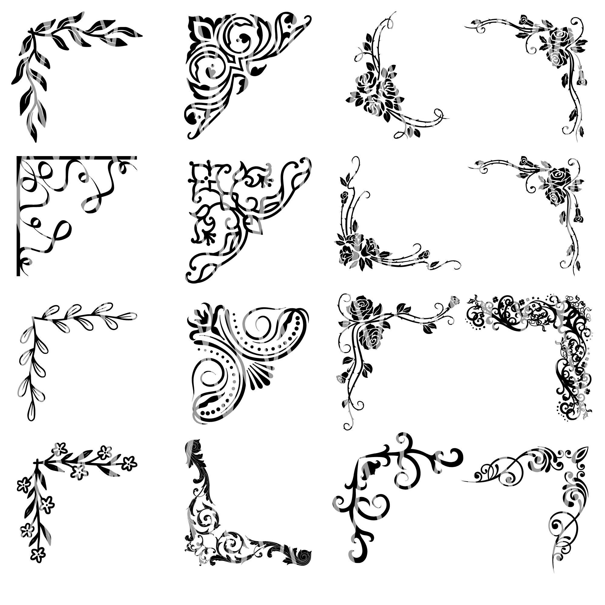 100 Decorative Elements SVG Ornaments Svg Flourishes SVG - Etsy