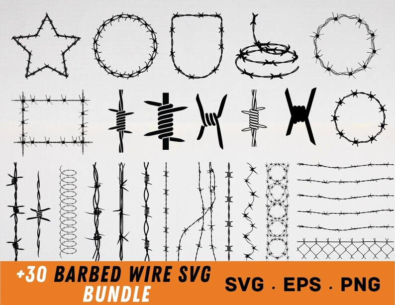 Barbed Wire Svg Barbed Svg Barbed Wire Frame Svg Fence Svg | Etsy