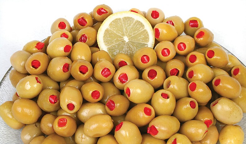 Organic Green Olives Stuffed With Red Peppergreen Olives With | Etsy