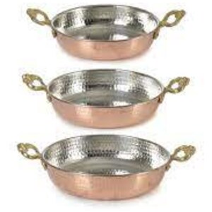 Set of 3 Pcs Hand-hammered Traditional Copper Pan ,frying Pan,omelette ...