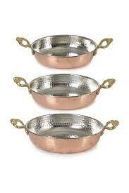 Set of 3 Pcs Hand-hammered Traditional Copper Pan frying - Etsy