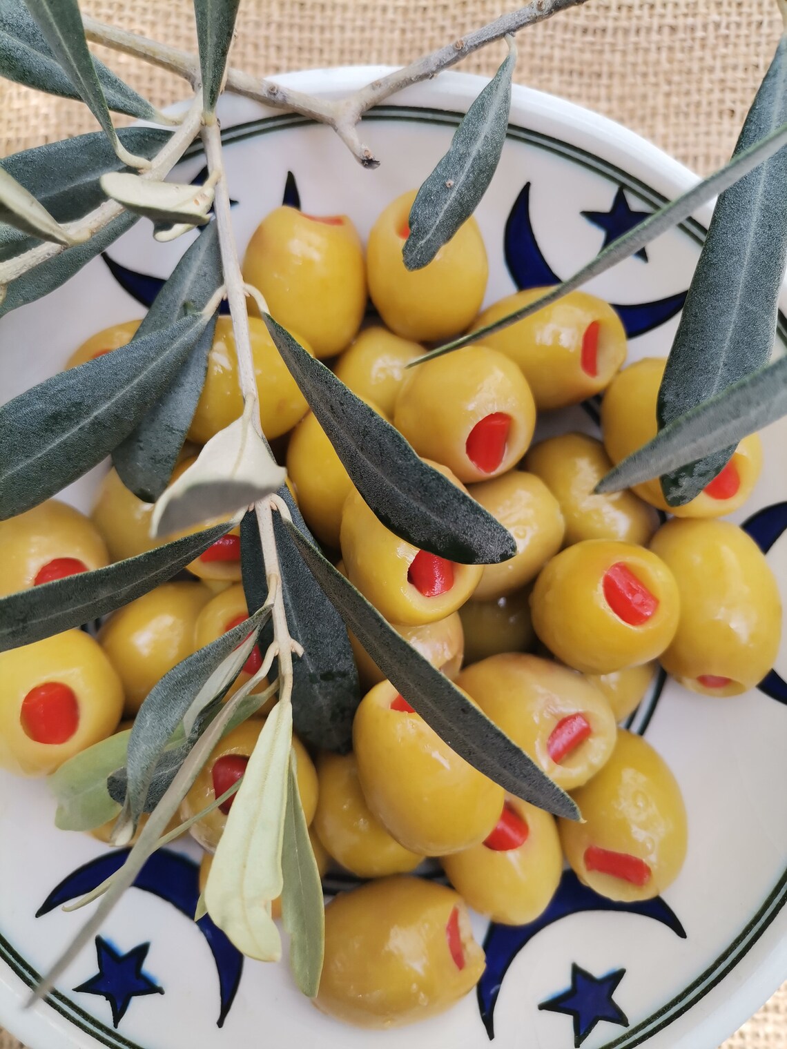 Organic Green Olives Stuffed With Red Peppergreen Olives With - Etsy