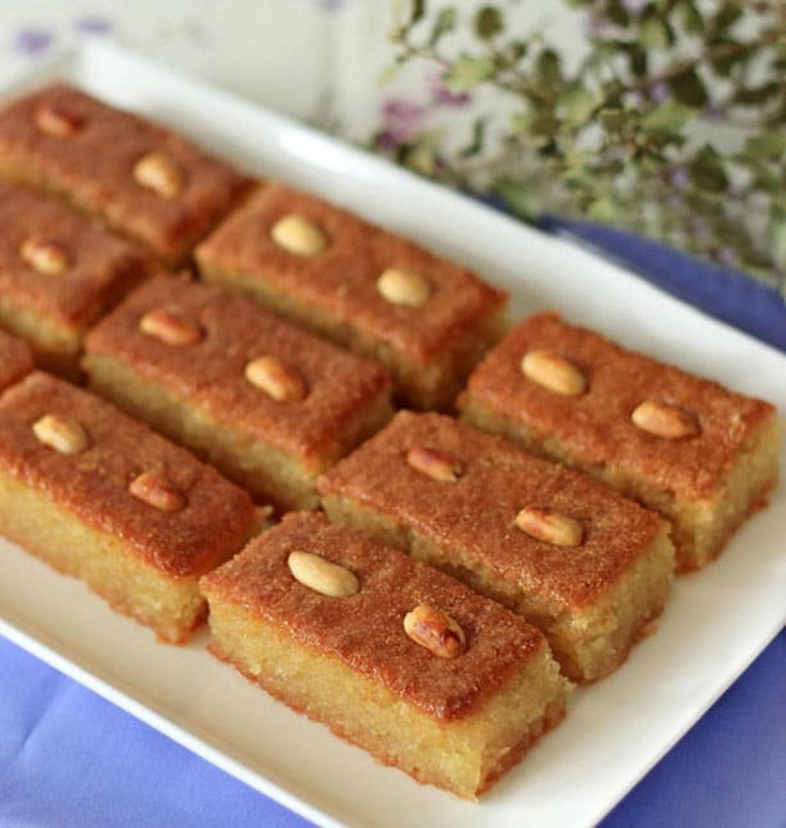 Homemade Turkish Semolina Cake: Shambali Dessert With Peanut Topping - Etsy