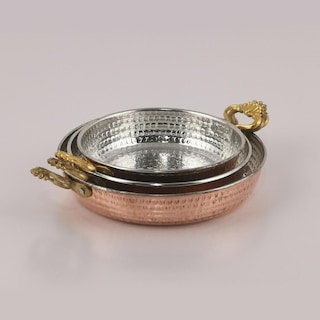 Set of 3 Pcs Hand-hammered Traditional Copper Pan frying - Etsy