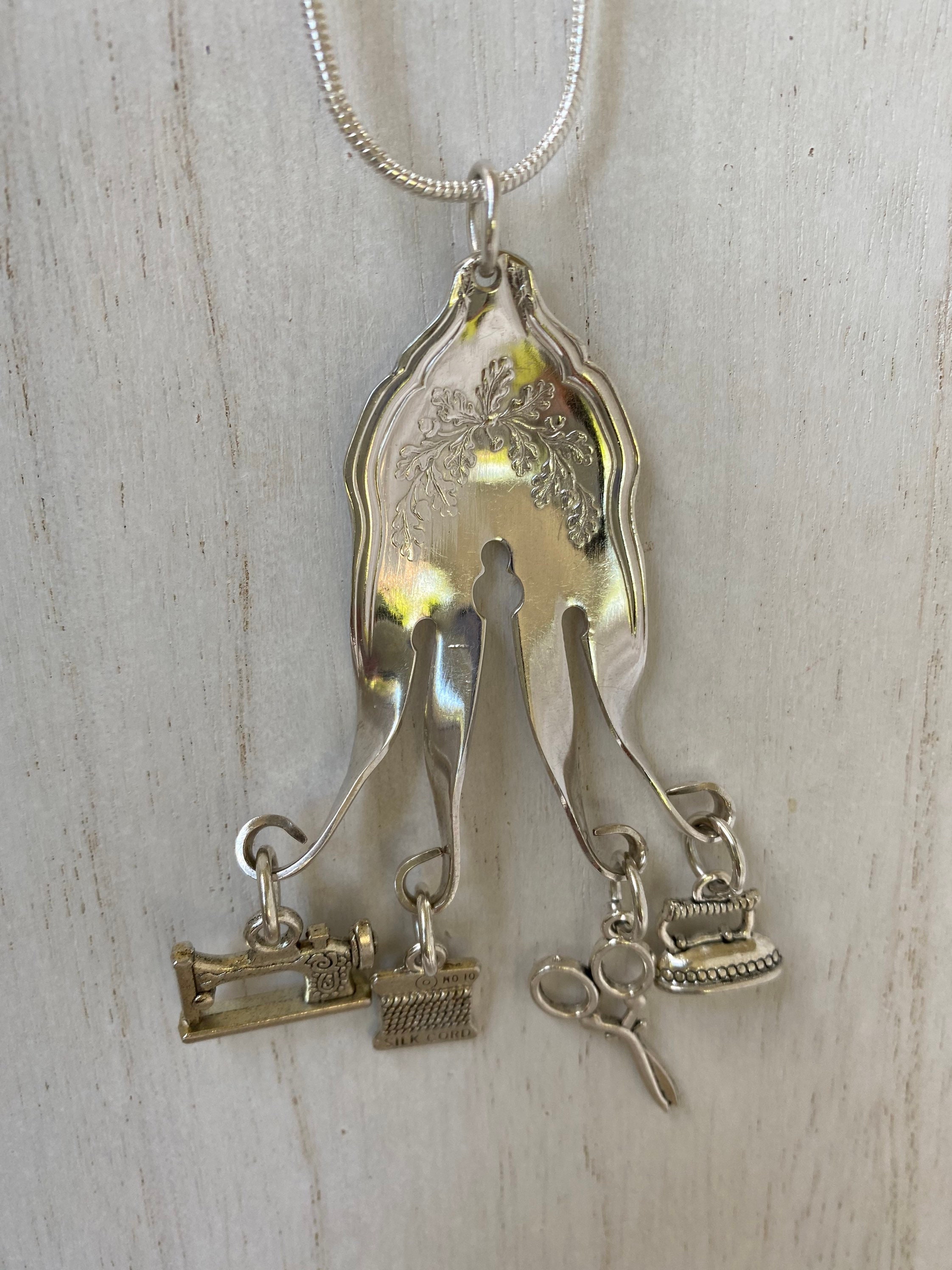 Silverware Fork With Sewing Charms - Etsy