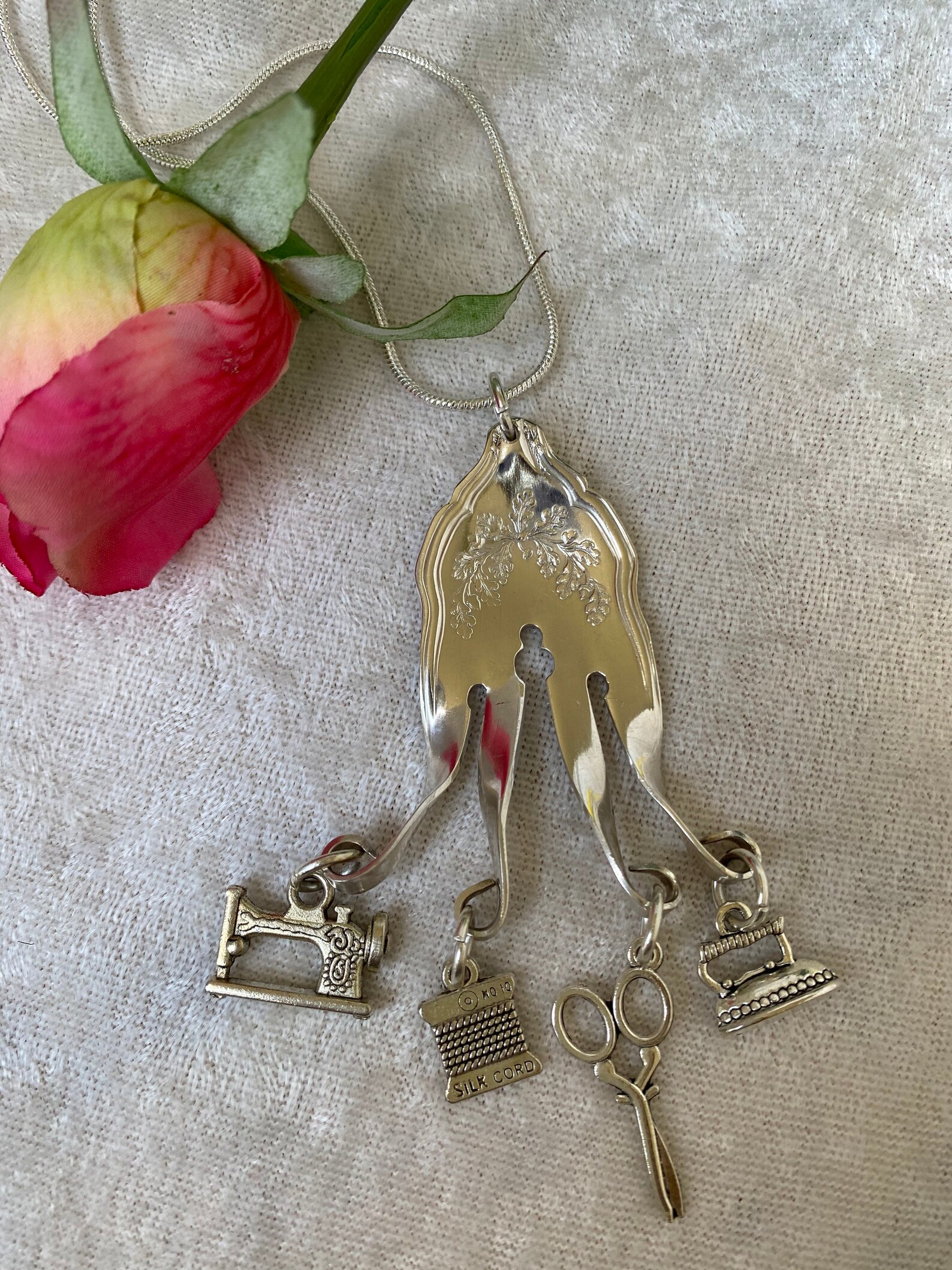 Silverware Fork With Sewing Charms - Etsy