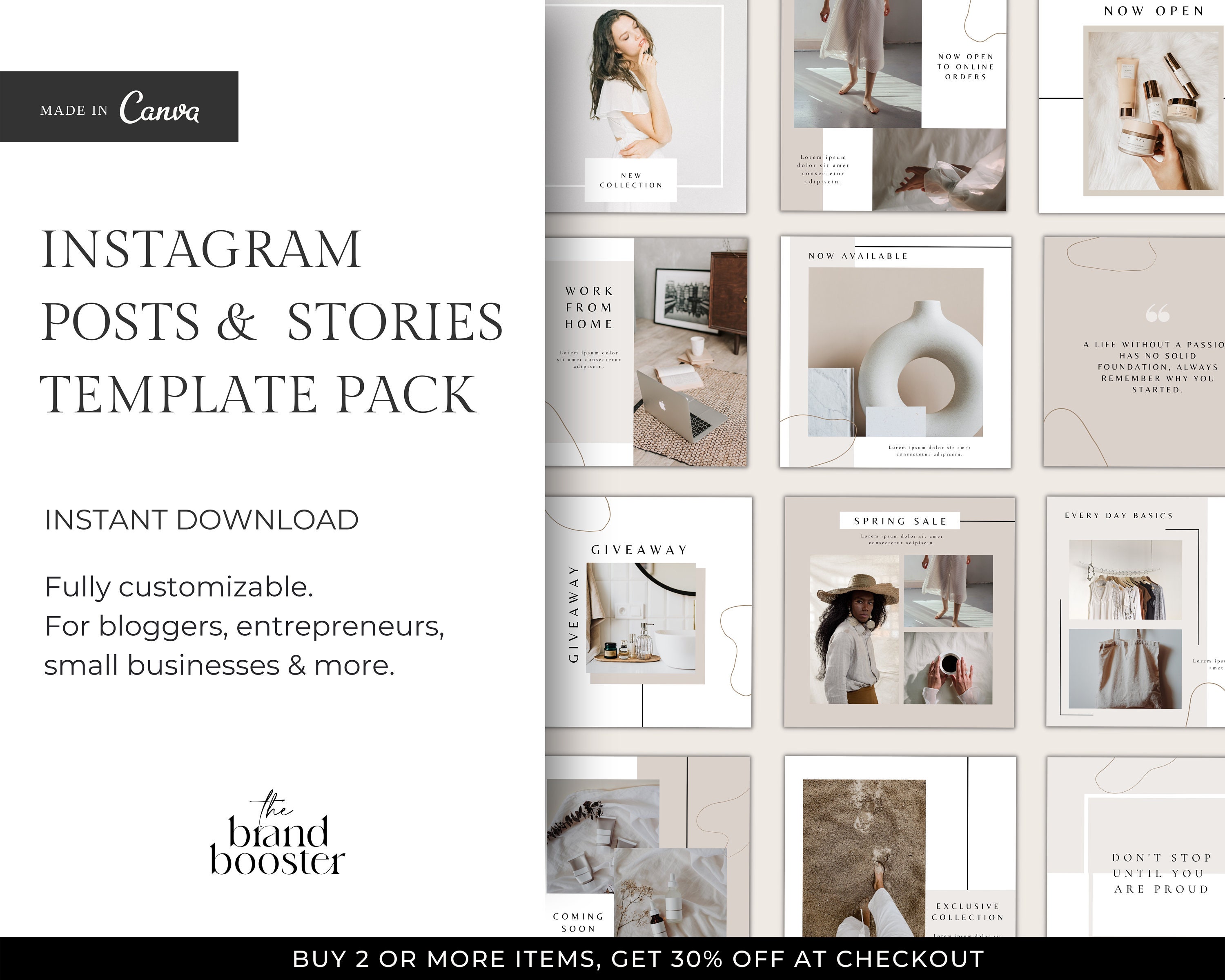 Photographer Fashion Canva Template Social Media Template Posts and ...