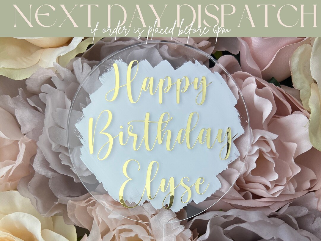 Personalised Round/hexagon Acrylic Cake Topper - Etsy UK