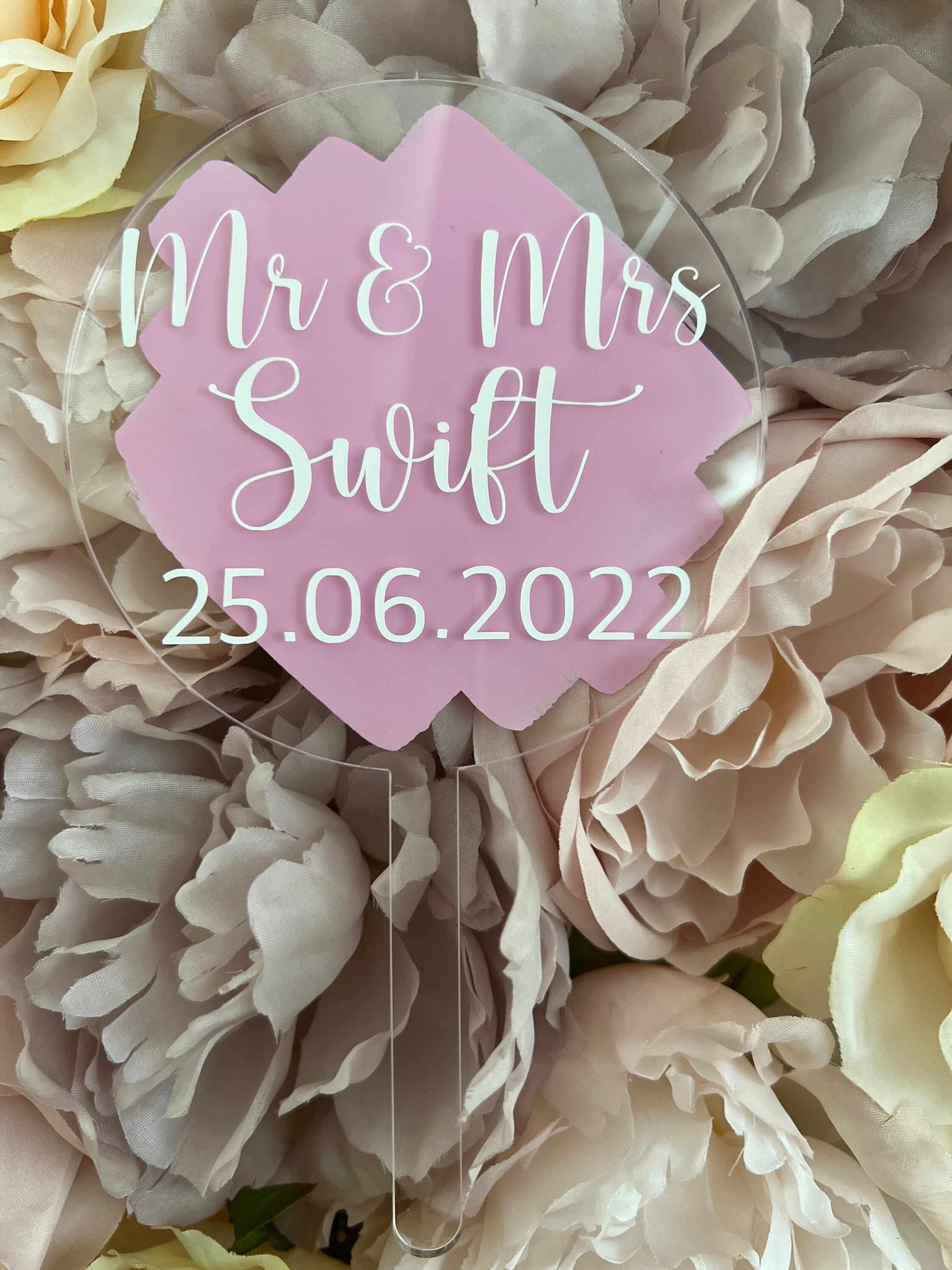 Personalised Round/hexagon Acrylic Cake Topper - Etsy UK