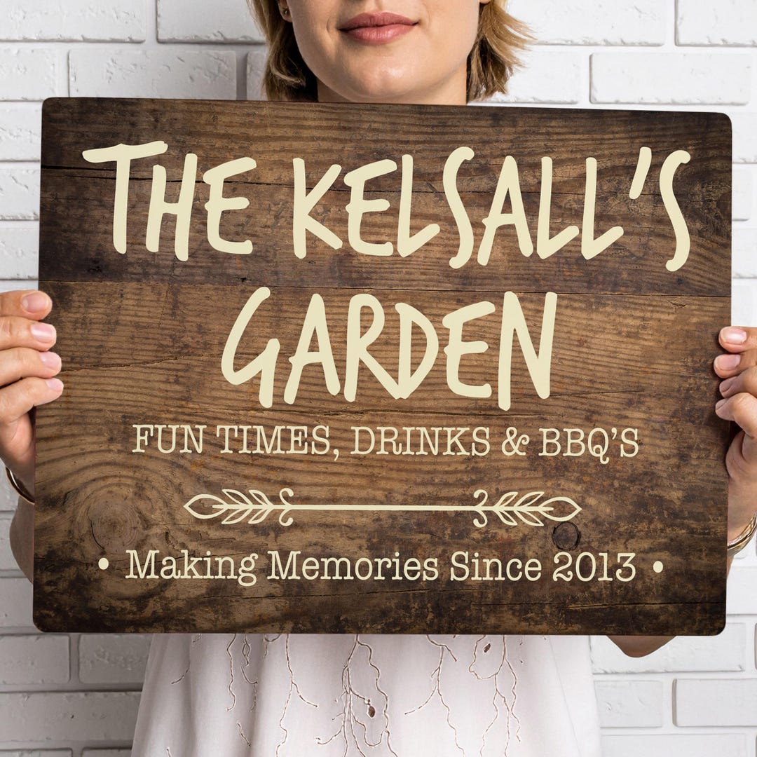 Personalised Family Garden Sign: Custom Aluminum Outdoor Decor - Etsy