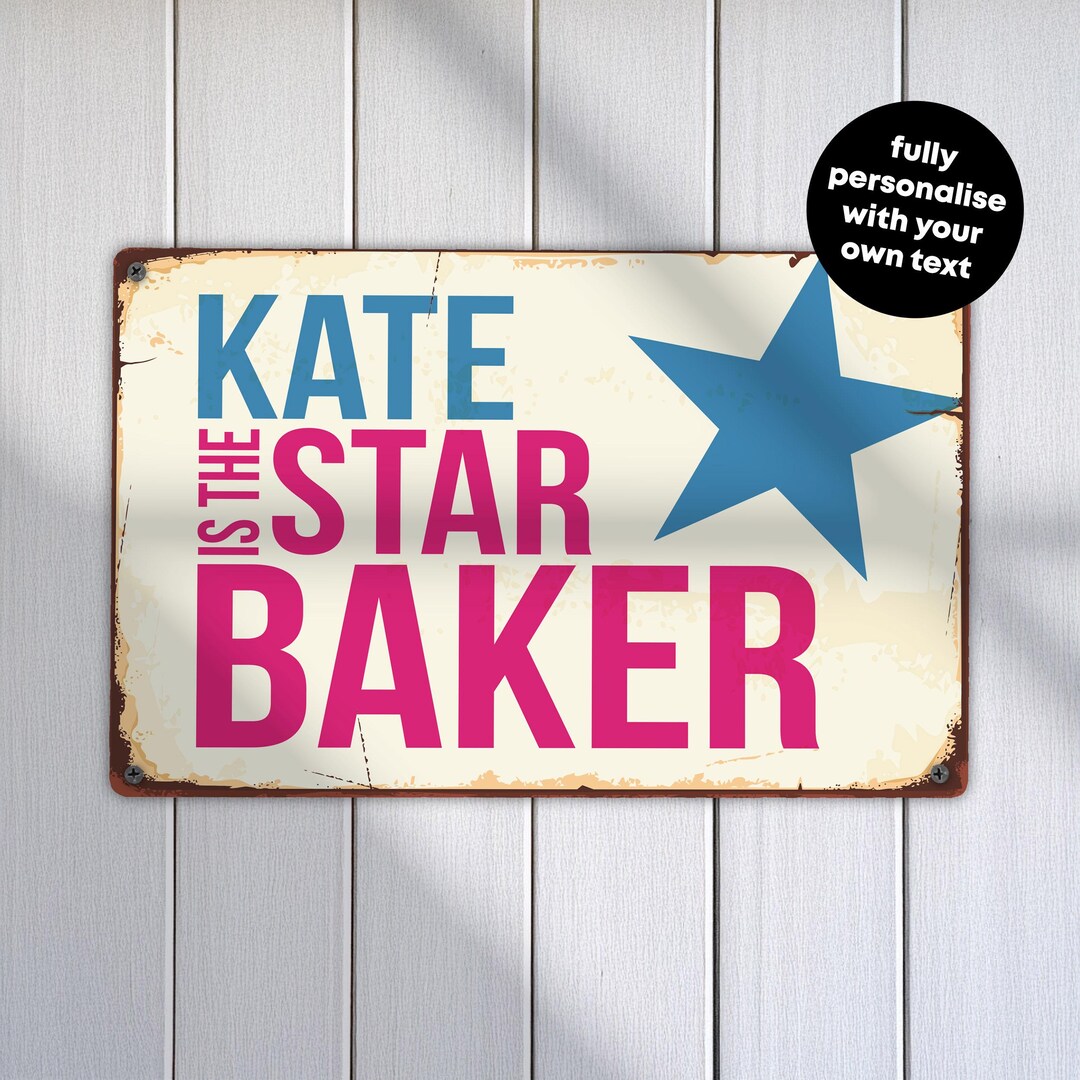 Personalised Star Baker Sign Kitchen Decor Gift for Mum Christmas ...