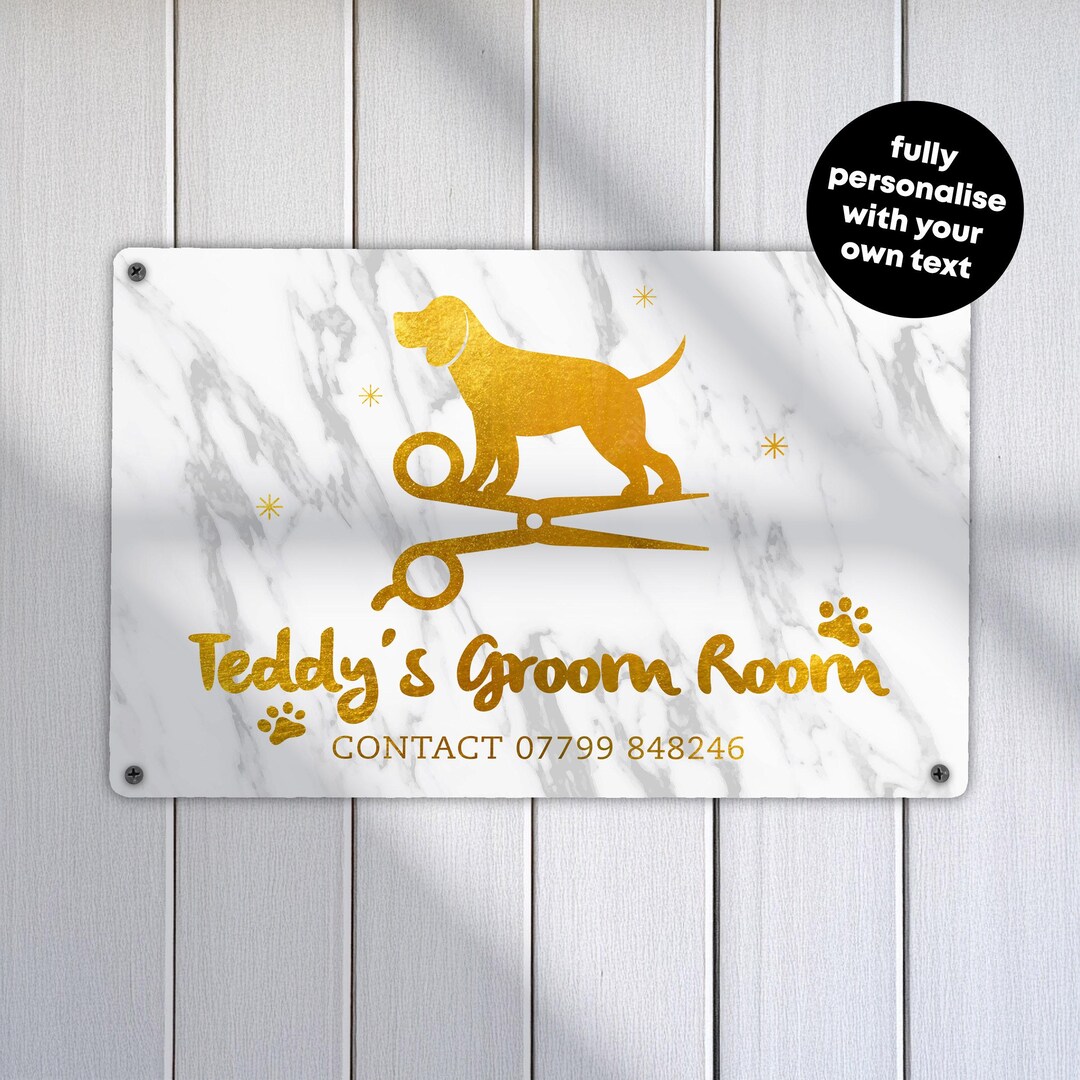 Personalised Dog Grooming Salon Sign: Custom Metal Wall Art - Etsy UK