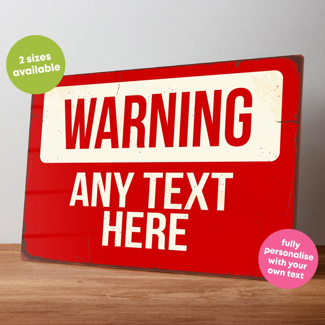 Personalised Metal Warning Sign – Garage Workshop Decor, Mancave Wall ...